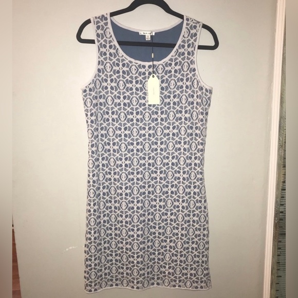 Sophie Max | Dresses | Sophie Max Wedge Wood Blue Crochet Overlay ...